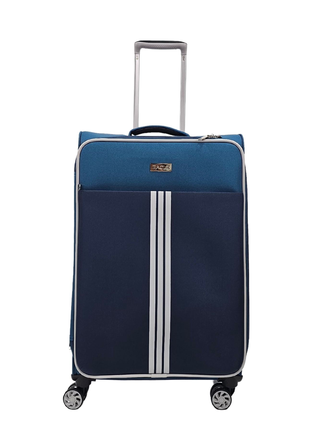 Soft Case Suitcase 4 Wheels Cabin Check In Hand Luggage Trolley Set ...