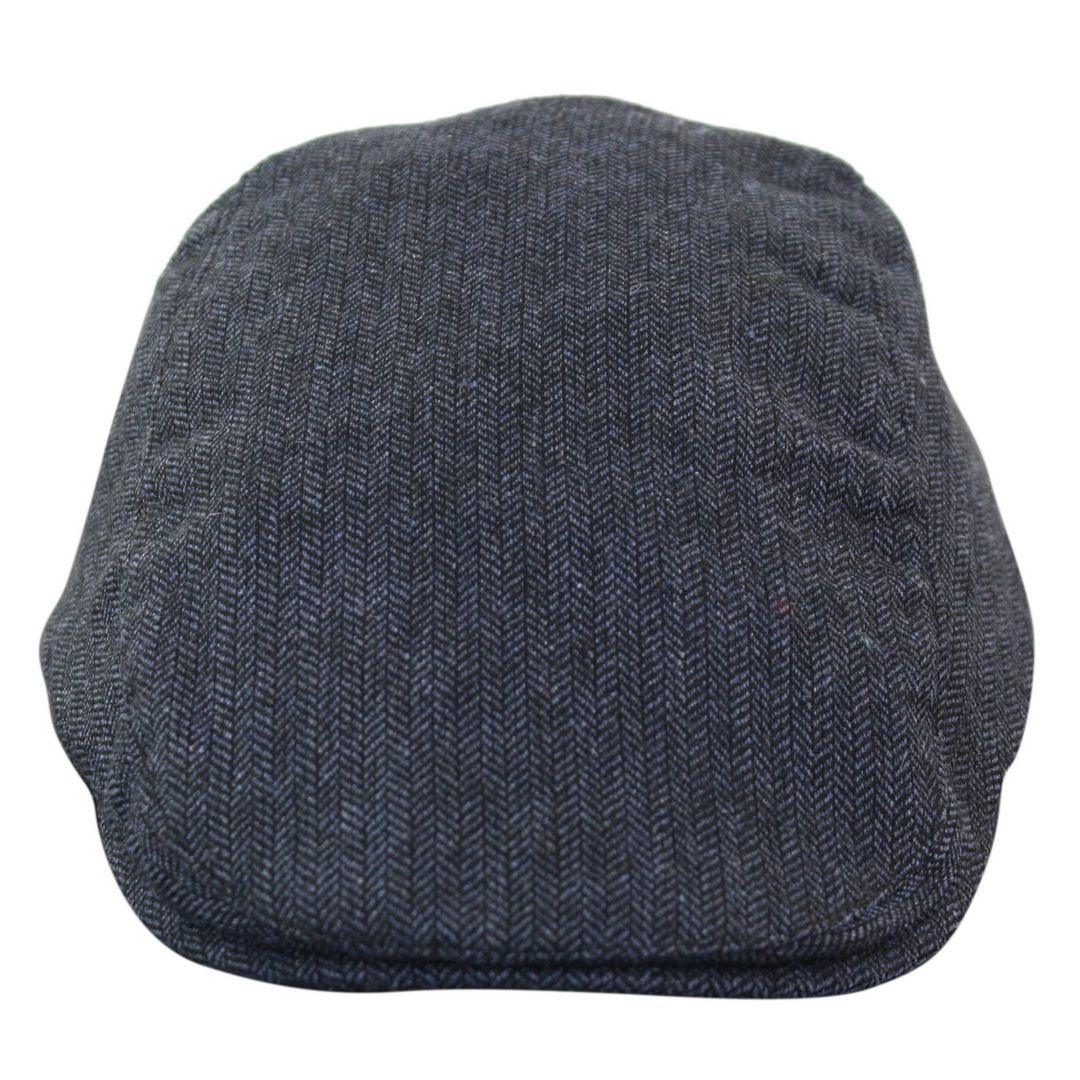 Mens Herringbone Tweed Wool Check Grandad Flat Caps Hats Vintage Green ...